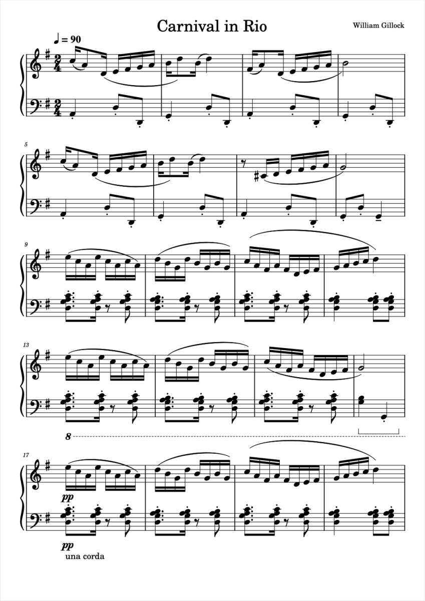 William Gillock Carnival In Rio Sheet Music Downloads